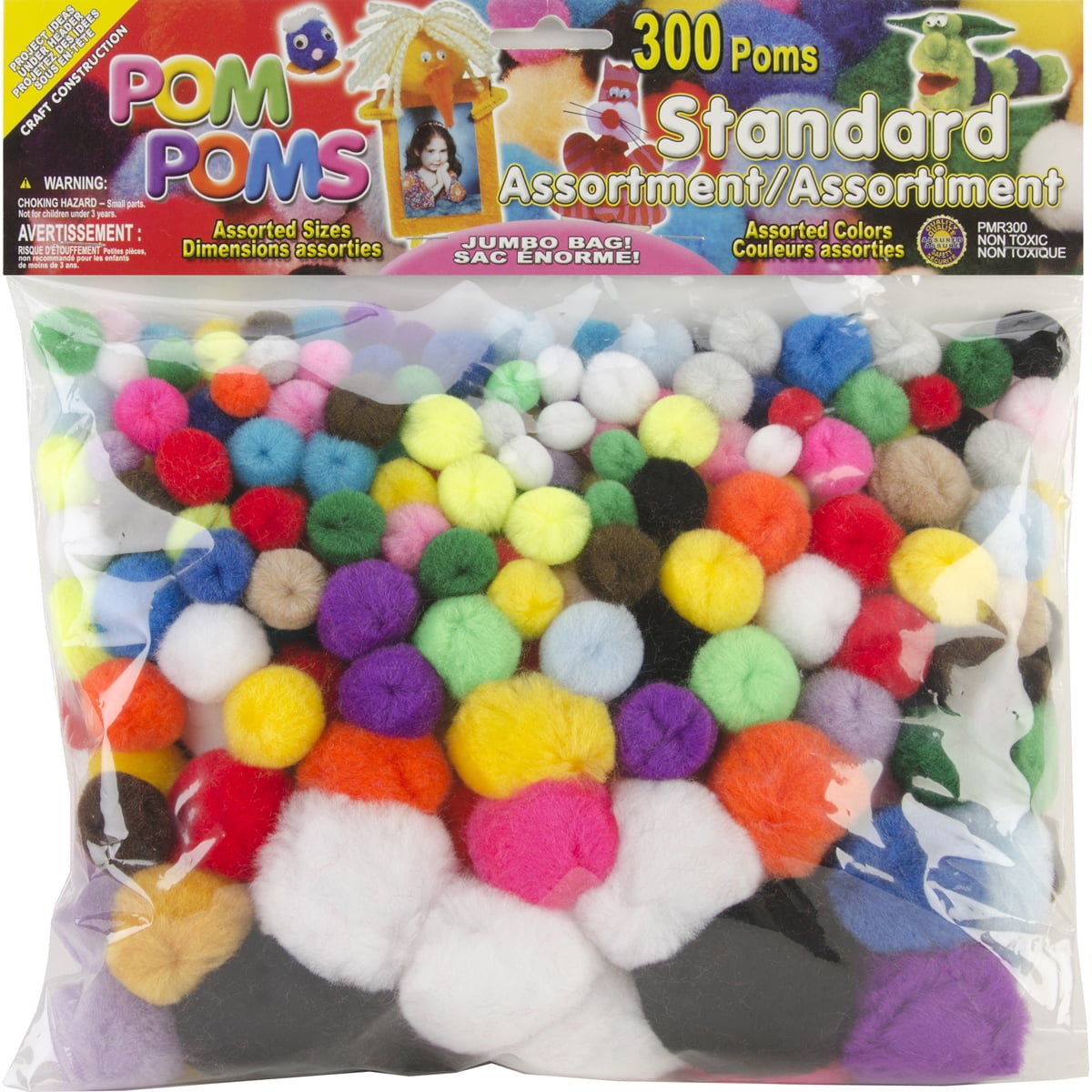 Pom-Poms Assorted 300/Pkg-Standard | Walmart Canada