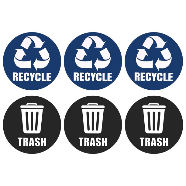 Uxcell Recycle Sticker Trash Can Labels 5 Inch Self-Adhesive Recycling ...