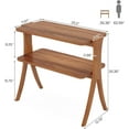 2-Tier Rattan Farmhouse Side Coffee Table Walnut Grain Narrow Storage ...