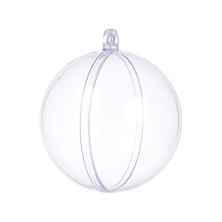 S SEEKINGTAG Clear DIY Fillable Plastic Ball Craft Ornaments 50 Mm ...
