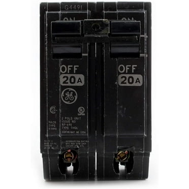 GE Smart THQP220 Double Pole Circuit Breaker, 20 Amp, Electrical ...