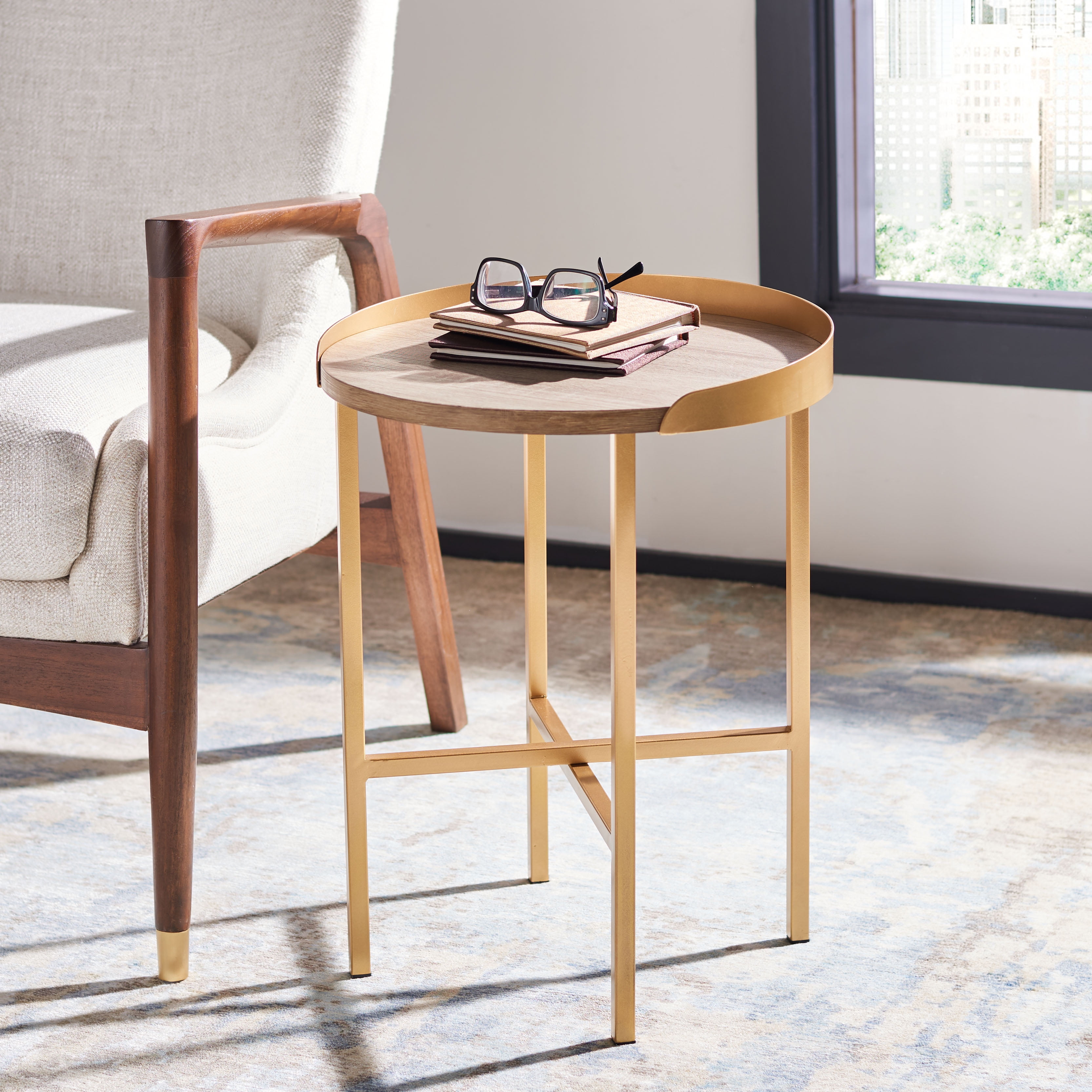 Safavieh Prague Modern Round Side Table, Light Grey Oak - Walmart.com