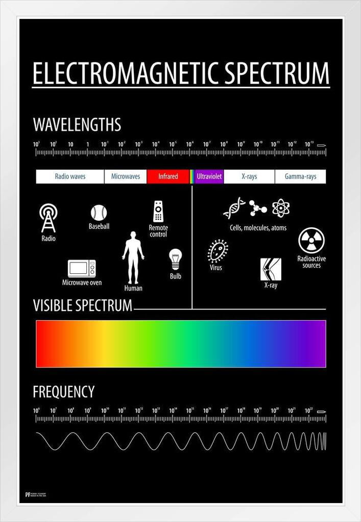 Electromagnetic Spectrum Chart Reference Science Physics Visible Light ...