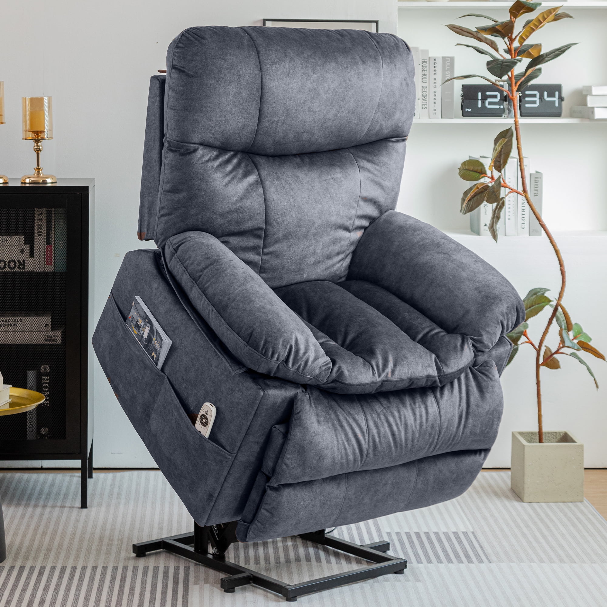 Colerline 39.4" Wide Oversize Big Man High Back Modern Velvet Power ...