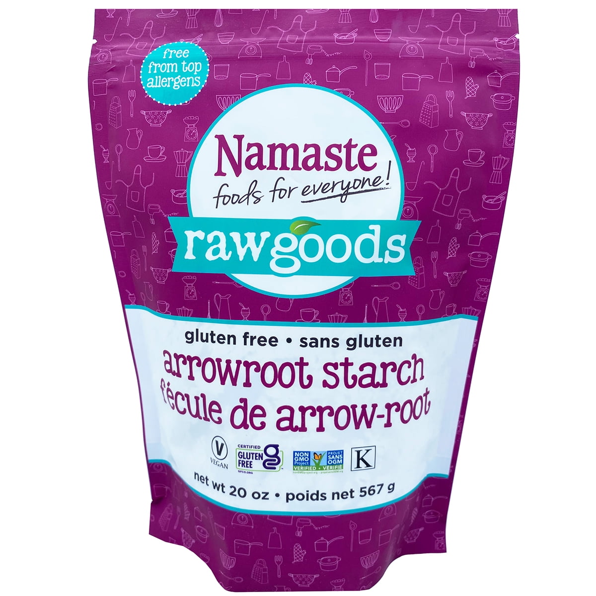 Namaste Foods Arrowroot Starch Gluten Free, 20oz Bag, Cooking Thickener ...