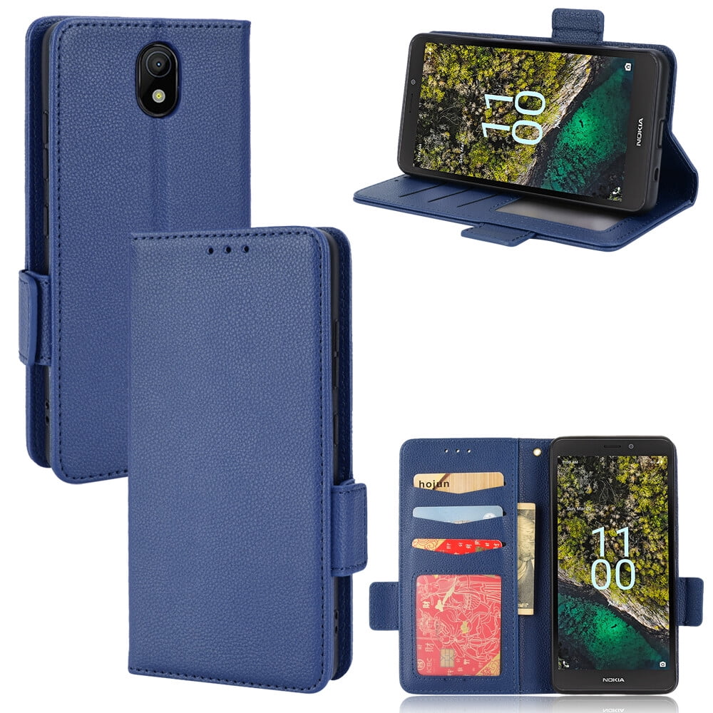 Nokia C100 Case , PU Leather Flip Cover Card Slots Magnetic Closure ...