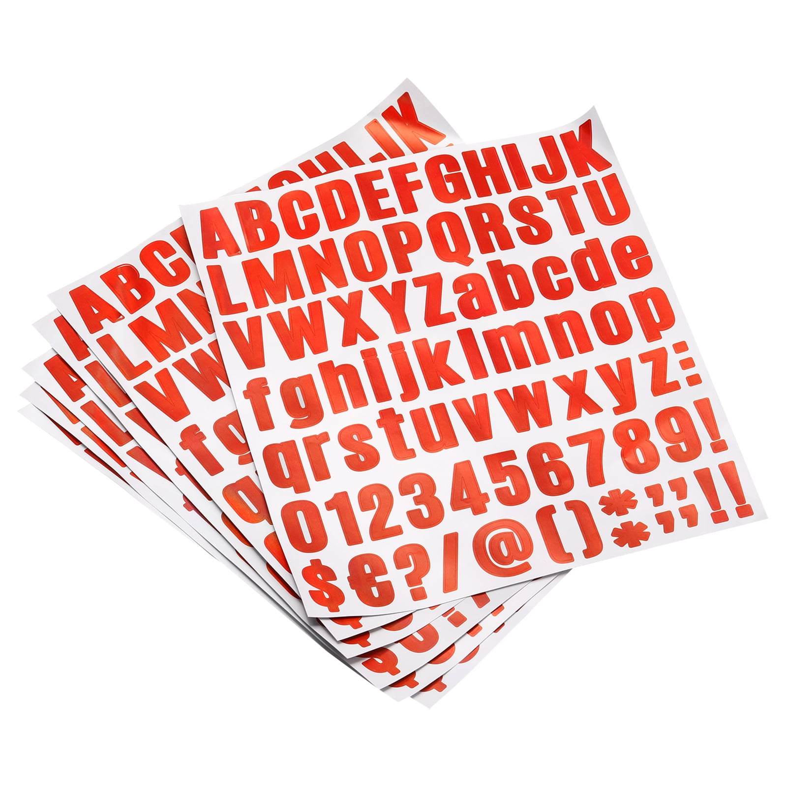 Uxcell Letter Alphabet Number Stickers, Glitter Red 1 Inch Reflective ...