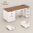55.1" Office Desk with 3 Drawers, File Drawer & Storage Shelves, Power ...