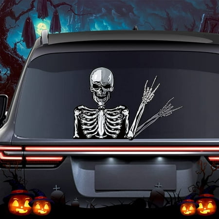Rear Wiper Horror Skeleton Car Stickers Waving Rear Window Wiper ...