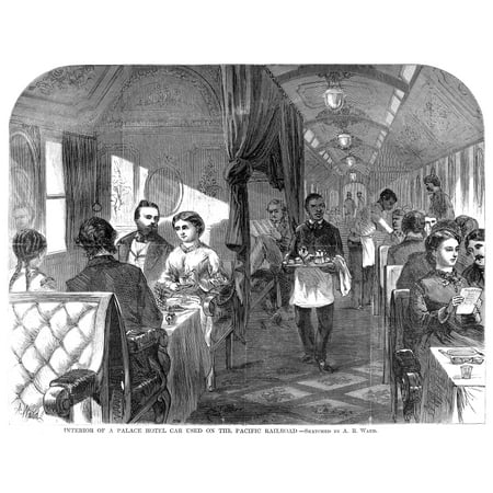 Railroad: Interior, 1869. /Ninterior Of A Palace Hotel Car On The Union ...
