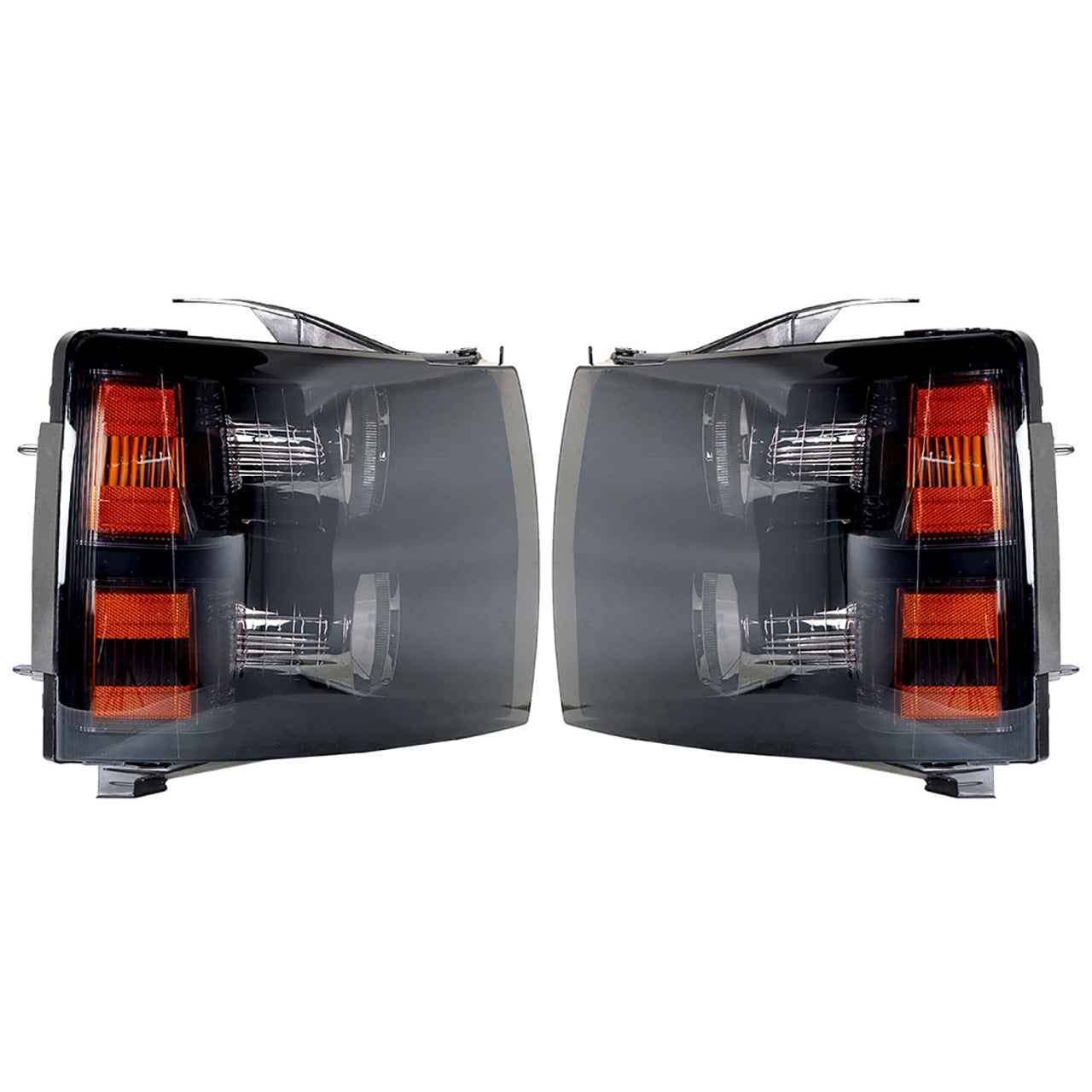 Labwork Pair of Headlight Assembly Black Halogen Headlamp Housing Fit ...