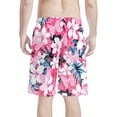 Binienty Hibiscus Floral Print Men's Swim Trunks, Adjustable Men's ...