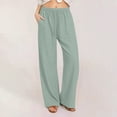 AUNVITO Women's High Waist Wide Leg Pants Loose Fit Straight Leg Casual ...