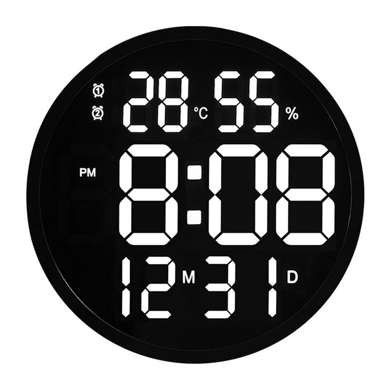 Round Digital Wall Clock