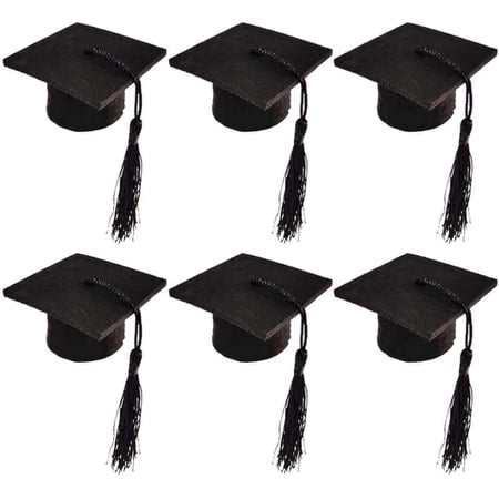6pcs Mini Graduation Caps Doctoral Cap Wine Bottle Toppers Graduation ...