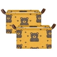 Bear Yellow Pattern Collapsible Storage Bin Open Home Shelf Basket ...