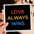 3drose, Love Always Wins. Colorful, Bold Lettering on a Black ...