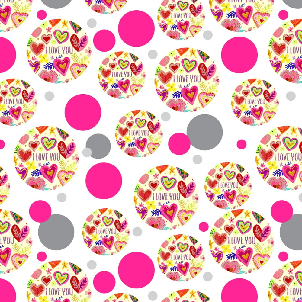I Love You Valentine's Day Hearts Premium Gift Wrap Wrapping Paper Roll ...