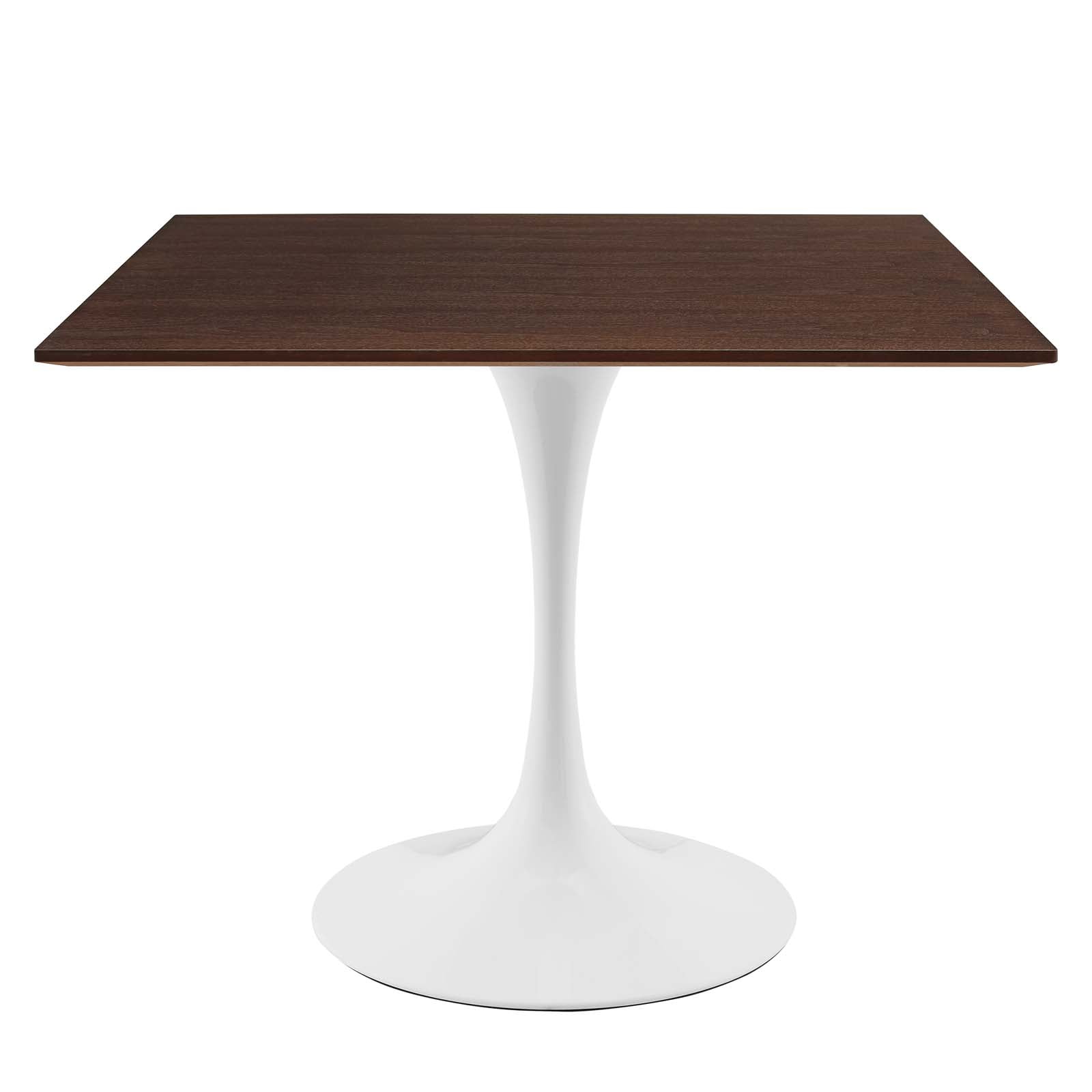 36 inch Dining Table, Square, White Walnut, Wood, Metal Steel, Modern ...