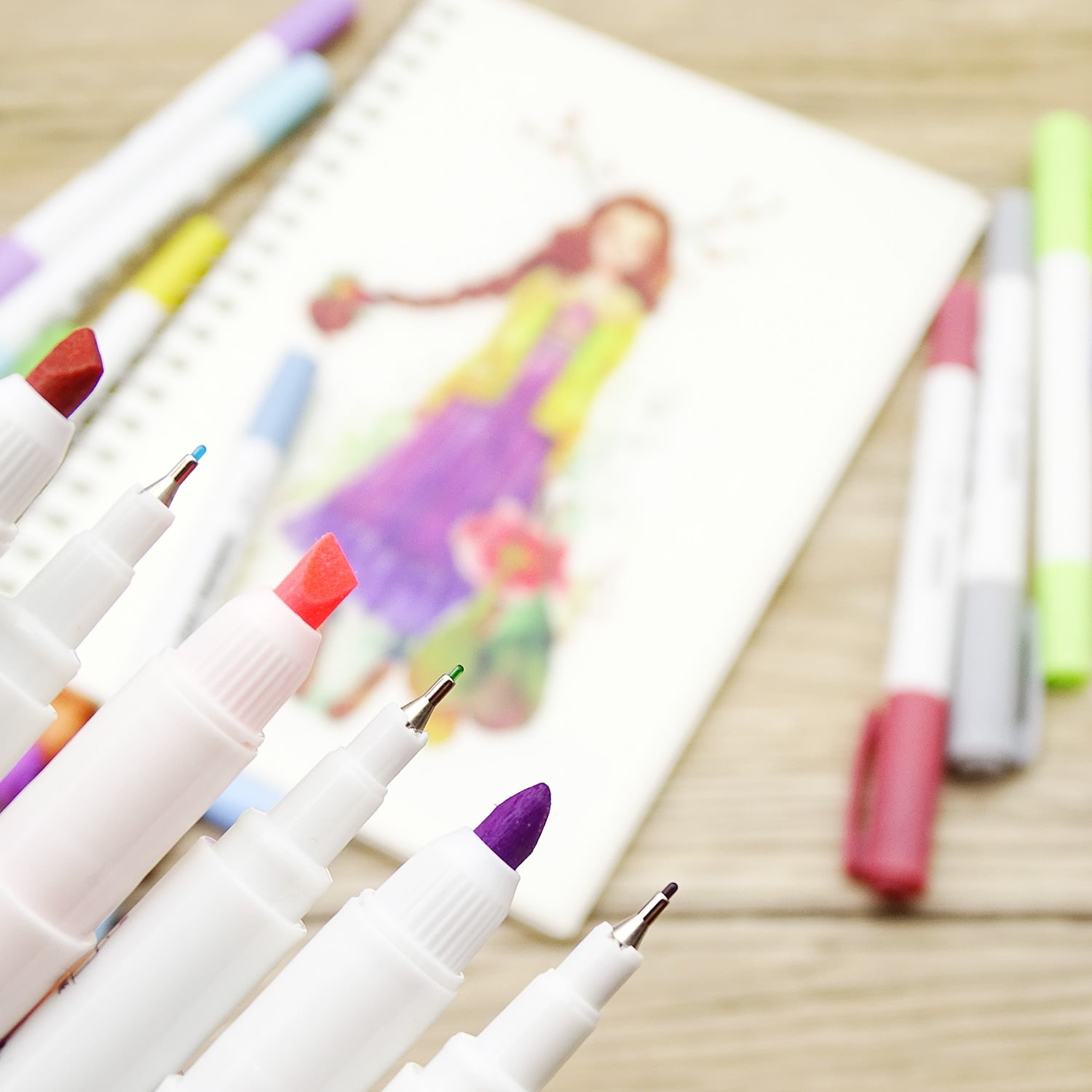 Buy COLNK Double Ended Highlighter,Chisel and Needle Point,Assorted ...