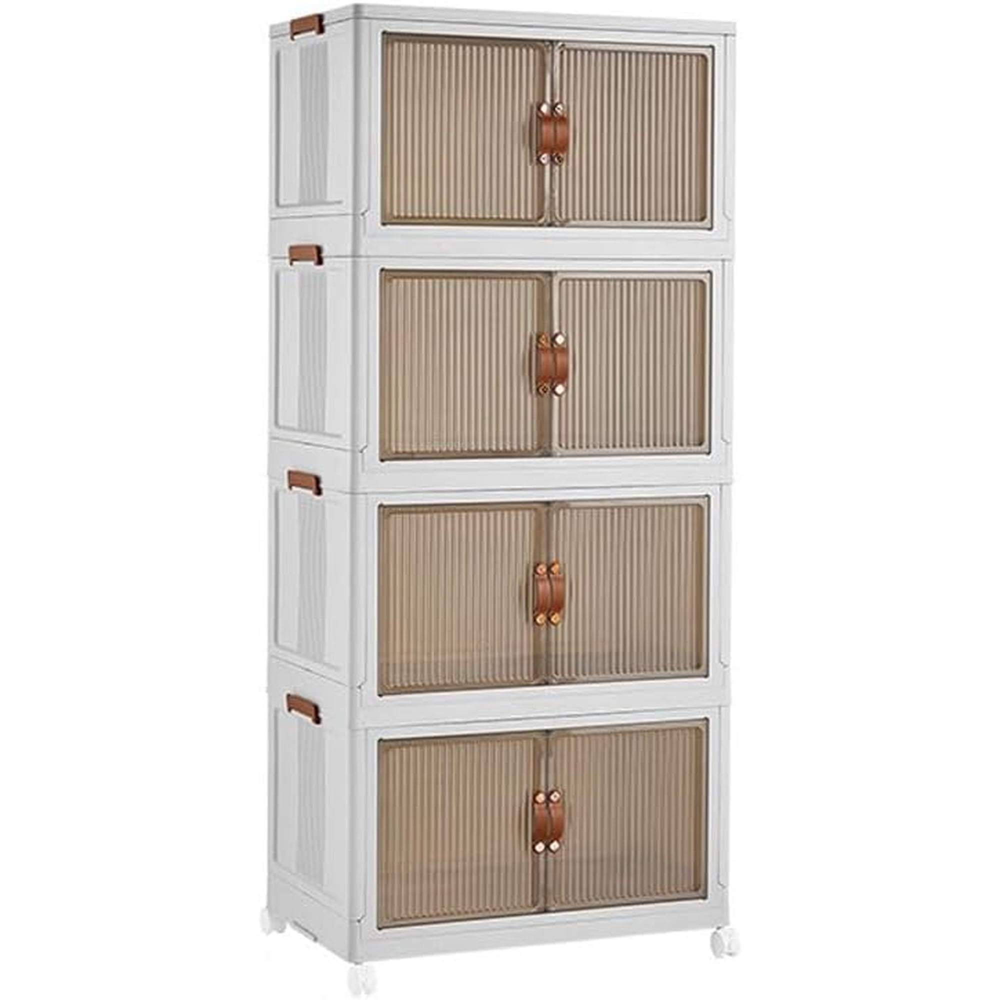 Click here for Intexca 4-Tier Stackable Storage Cabinet With Tran... prices