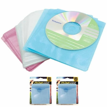 Fellowes, FEL90659, Double-Sided CD/DVD Sleeves, 50, Clear - Walmart.com