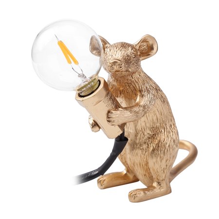 Jinveno Modern Animal Mouse LED Table Lamp Resin Statue Mice Light ...