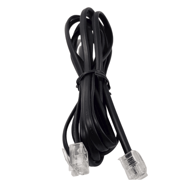 RJ11 6P2C Telephone Connector Extension Cable, 70 inch - Black ...