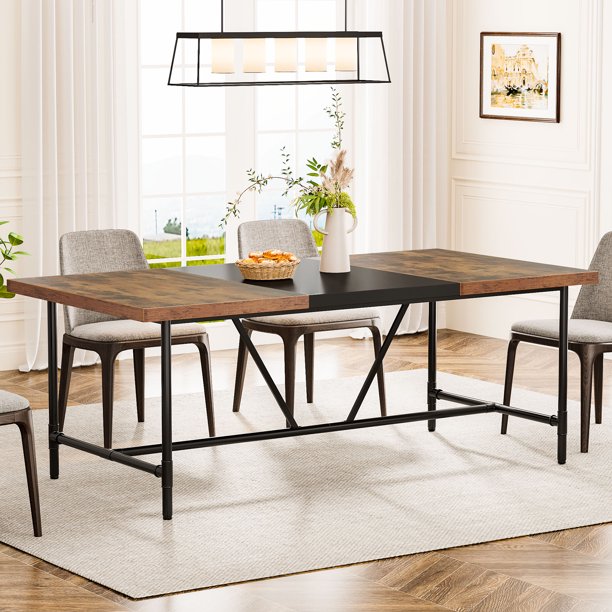 70.8 inch Large Dining Table for 6-8, Kitchen Dining Room Table ...