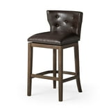 Maven Lane Hugo Bar Stool in Walnut Finish with Marksman Vegan Leather ...