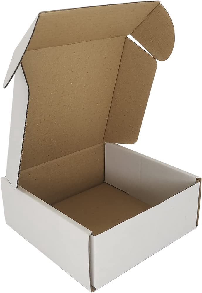 CH-BOX 50 Pack 5x5x2'' Small Corrugated Box Mailers White for Shipping ...