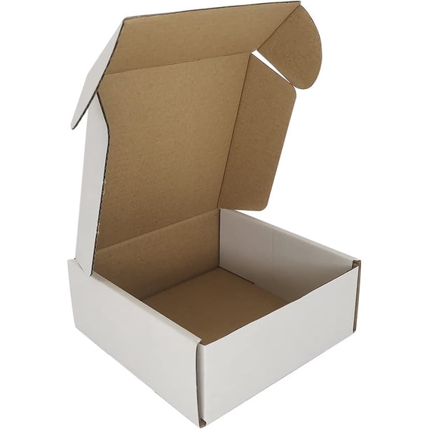 CH-BOX 50 Pack 5x5x2'' Small Corrugated Box Mailers White for Shipping ...