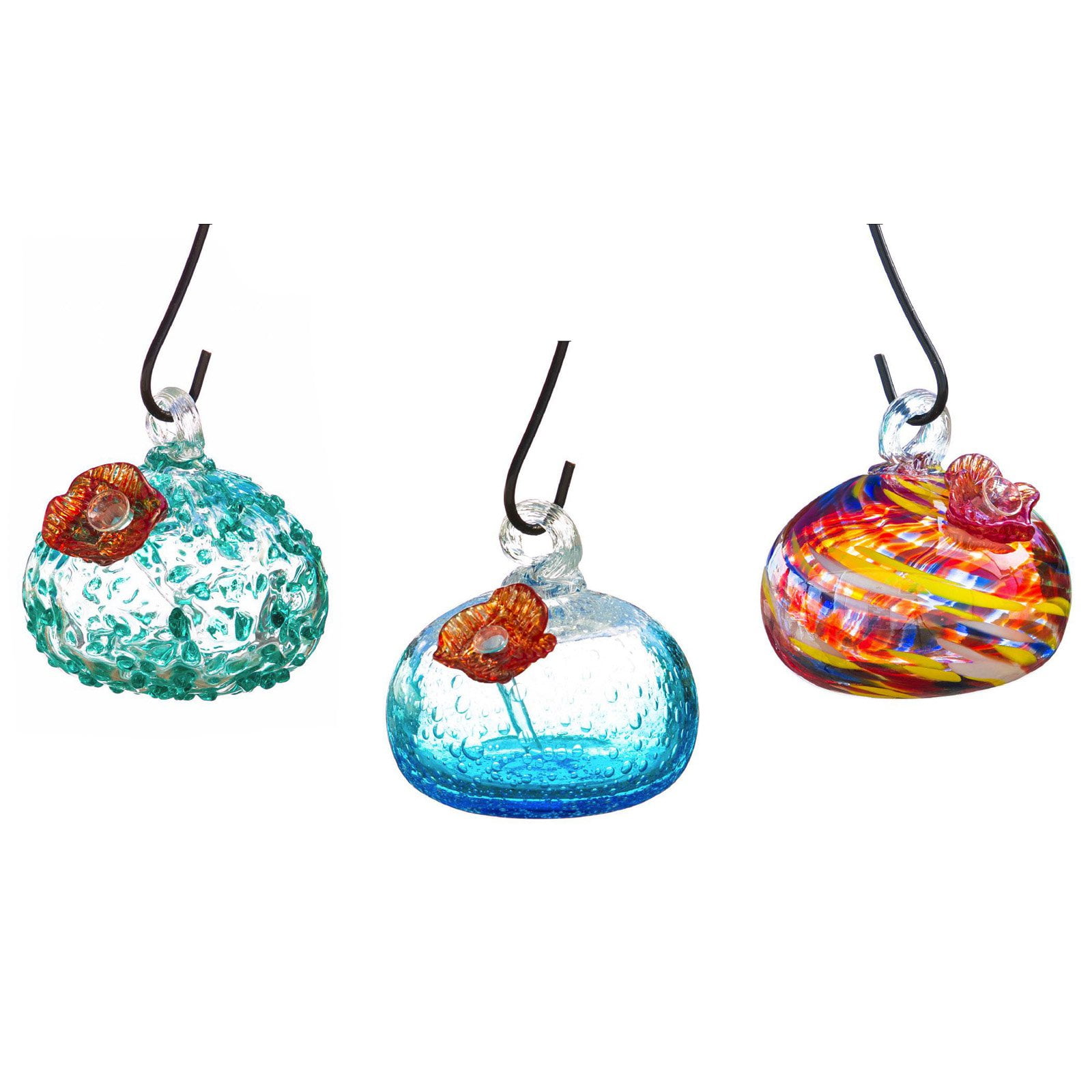 Beautiful Multi-Colored Hummingbird Feeder Trio - Set of 3 - Walmart.com
