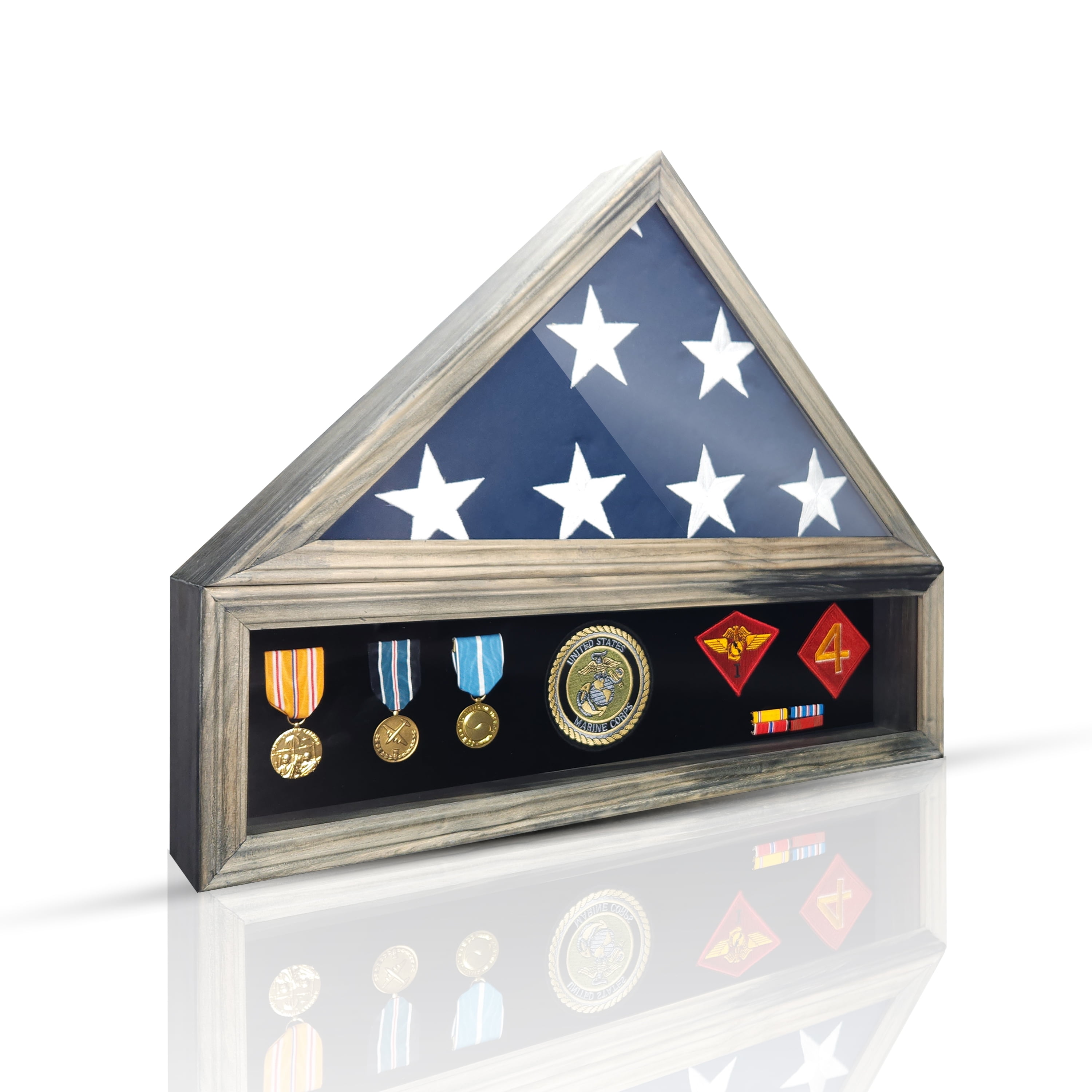 Military Shadow Box Display Case for Funeral Burial Flag for American ...