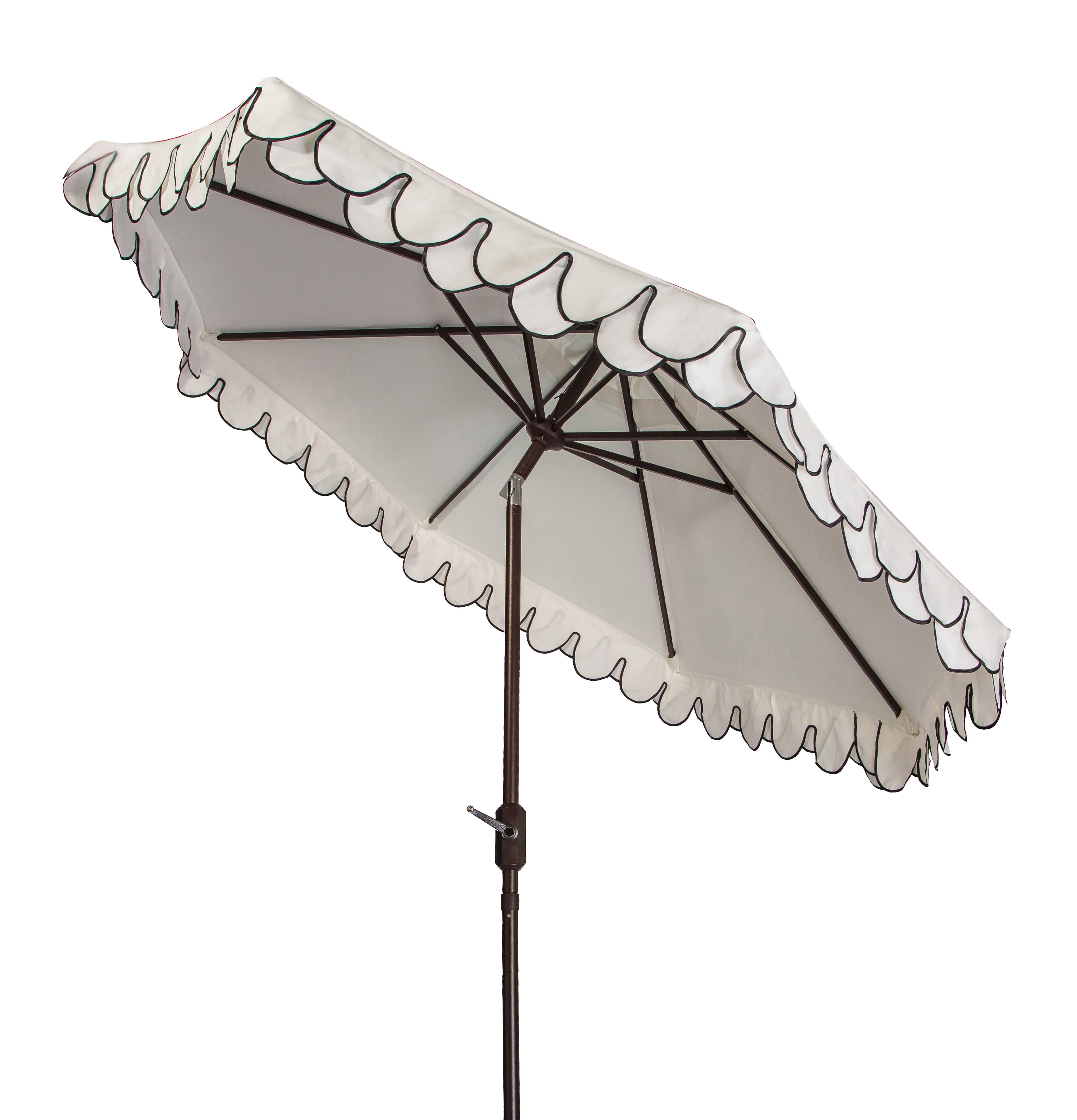 Safavieh Elegant 9' Market Auto Tilt Patio Umbrella, White/Black ...