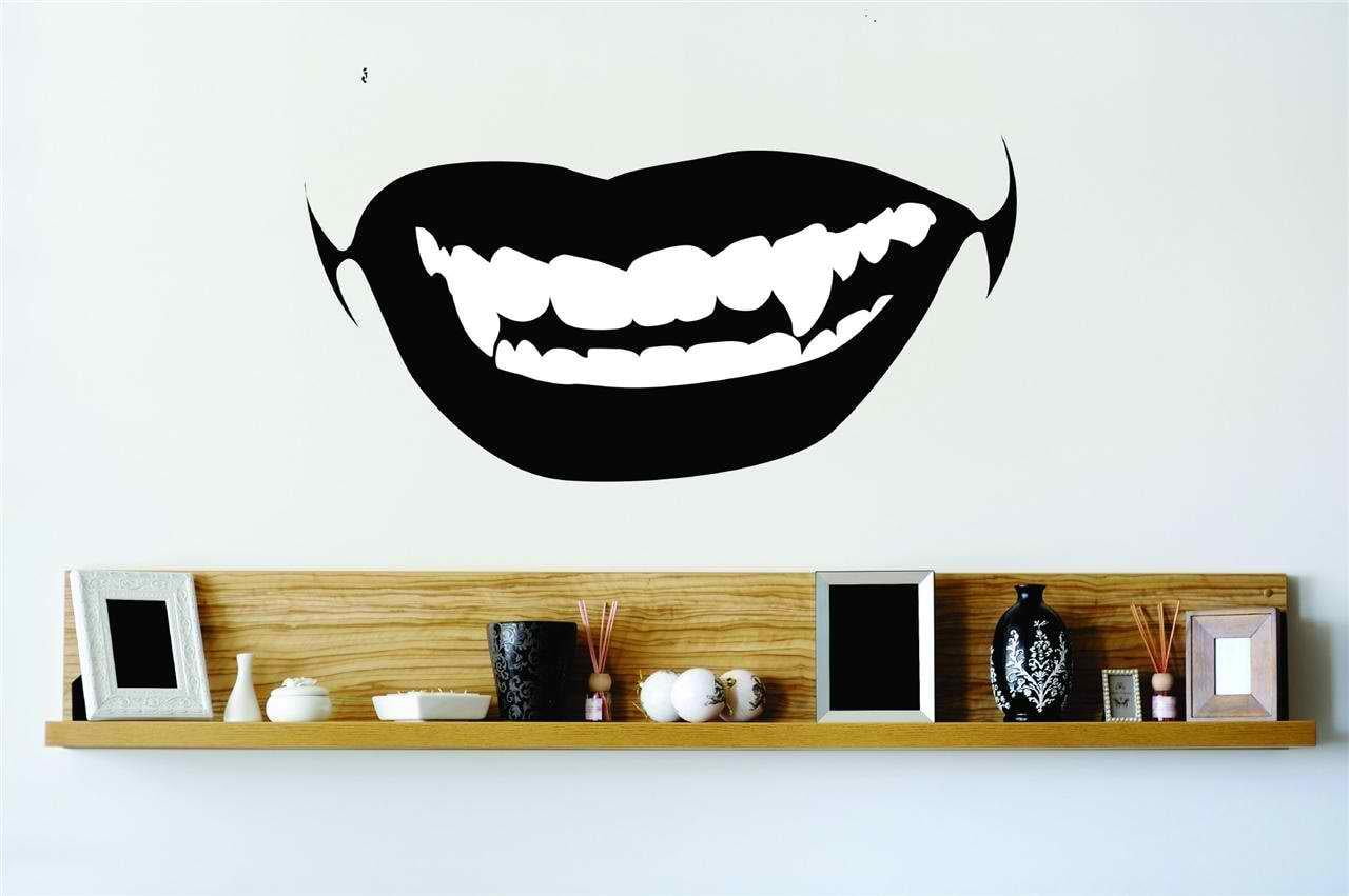 Vinyl Wall Quote Decals for Home - Vampire Mouth Fang Horror Stylish ...
