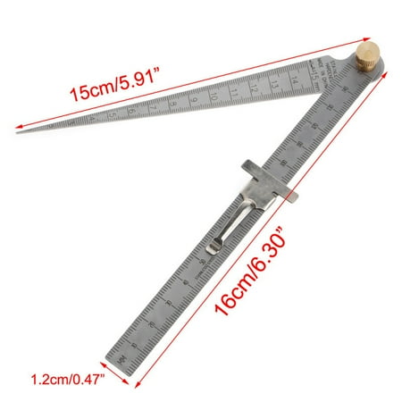 Wedge-shaped Feeler Gauge Gage Measuring Scale 0-15mm Stainless Steel ...