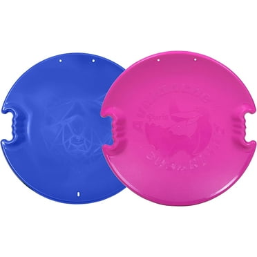 Superio 26" Round Snow Saucer Sled, 2 Pack Red/Fuchsia, Lightweight ...