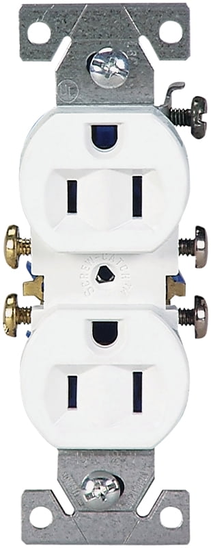 Cooper 270W White Duplex Receptacle Outlet 15A 125V (Pack of 10 ...