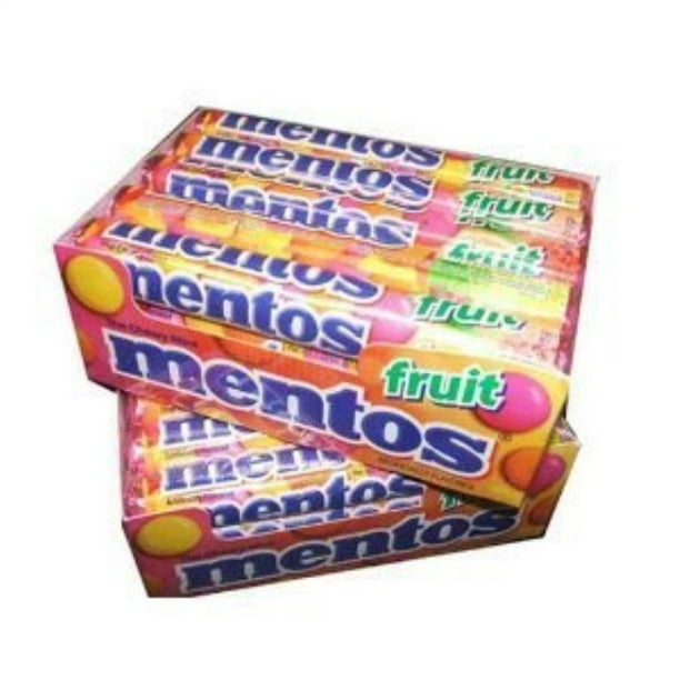 mentos chewy candy, mixed fruit flavor, 1.32 oz rolls-(pack of 30) by ...