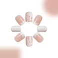 24Pcs White French Tip Press on Nails Short Fake Nails White Striped ...