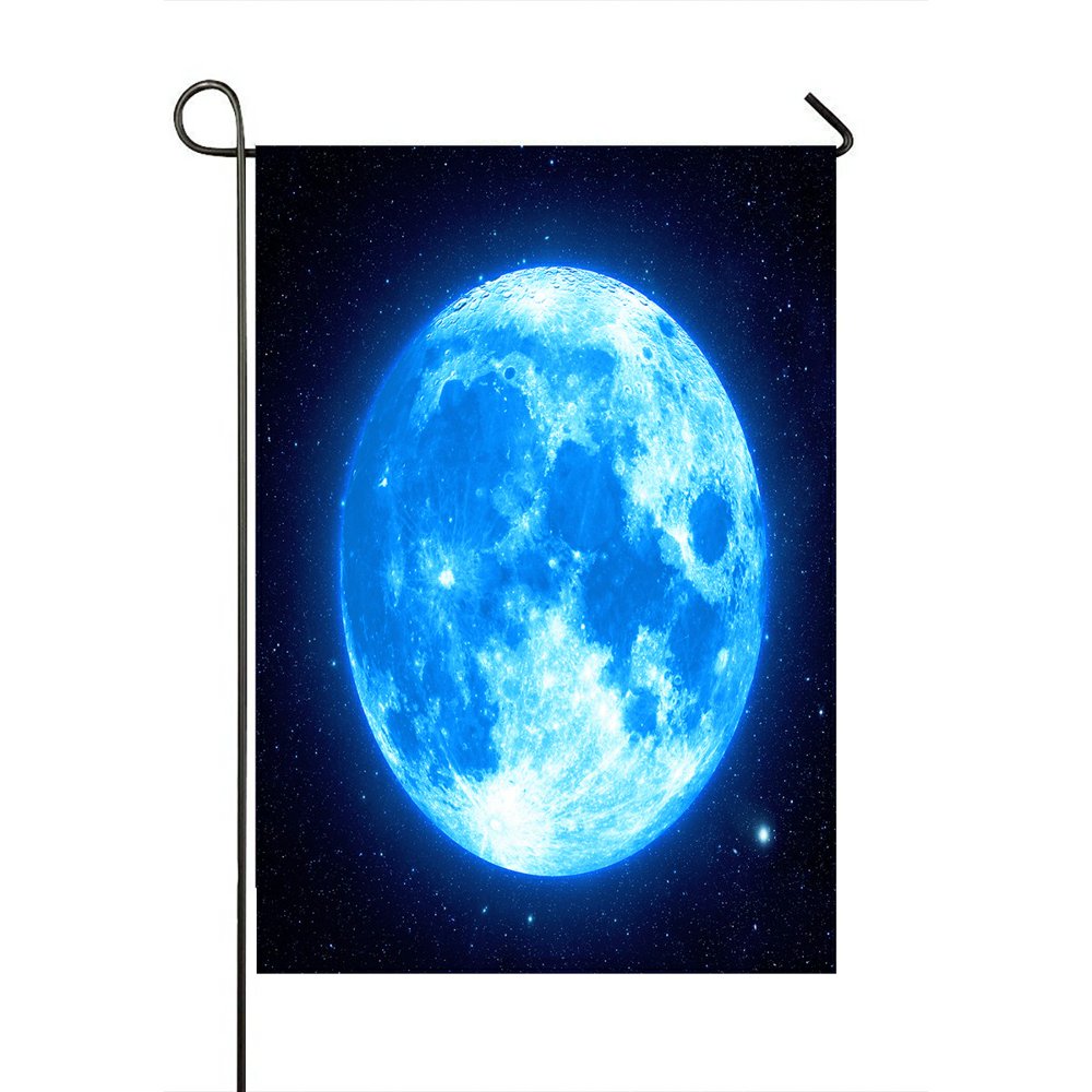 ABPHQTO Blue Moon Home Outdoor Garden Flag House Banner Size 28x40 Inch ...