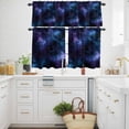 Abstract Starry Sky Kitchen Curtains Valances 3 Piece Set, Blue Black ...