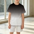Boy Outfits Sets Cool Gradient City Graphic Short Sleeve T Shirt Shorts ...