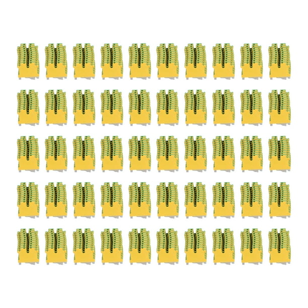 Earth Terminal,50Pcs Grounding Terminal Pure DIN Rail Grounding ...