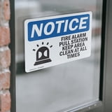 (2 Pack) Fire Alarm Pull Station Keep Sign With Symbol OSHA Notice Sign ...