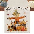 Autumn Fall Scarecrows Pumpkin Table Runner 13x90in Non-Slip Cotton ...