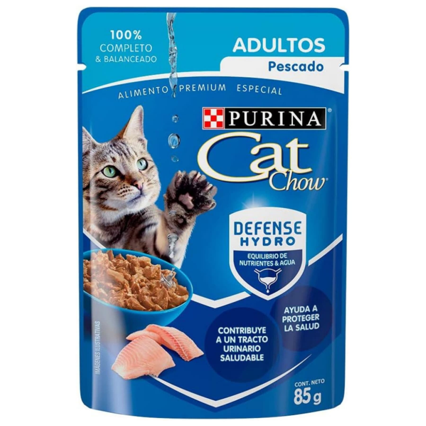 Cat Chow Pouch 12 Sobres Sabor Pescado 85g Alimento Húmedo Para Gato Adulto | Bodega Aurrera en ...