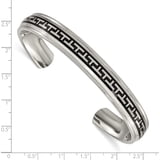Titanium Polished With Black Rubber Design Cuff Bangle (7.5 X 10) Made ...