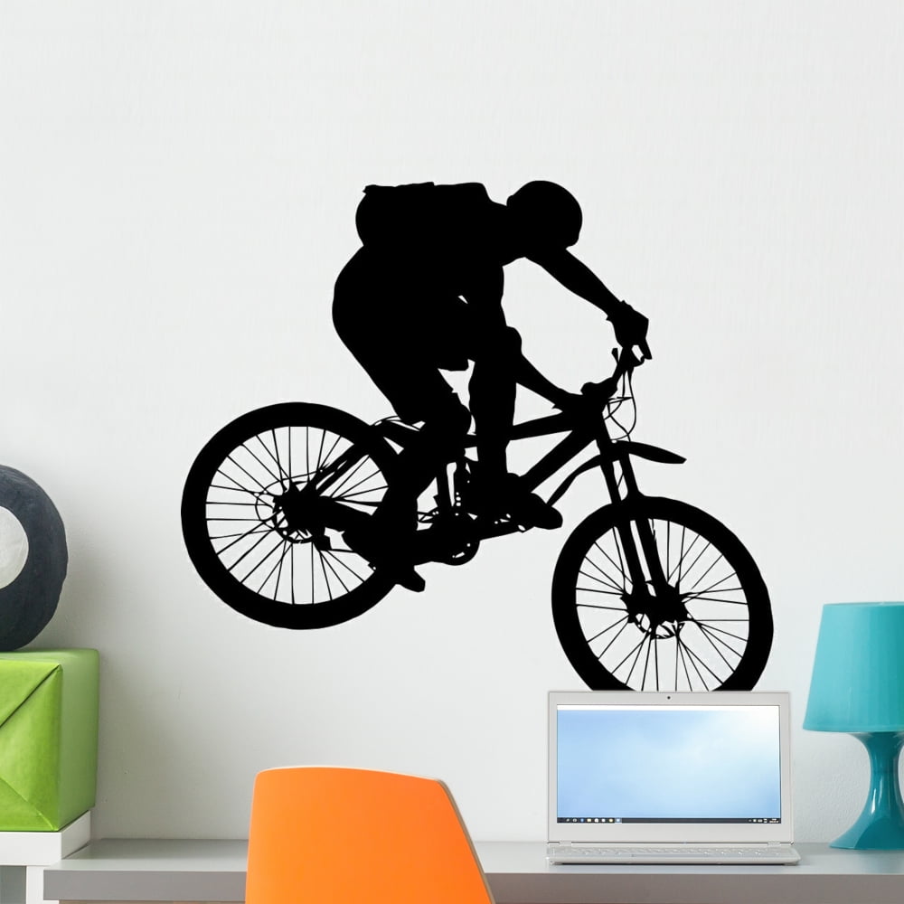 Vector Jump with Mountain Wall Decal by Wallmonkeys Peel and Stick ...
